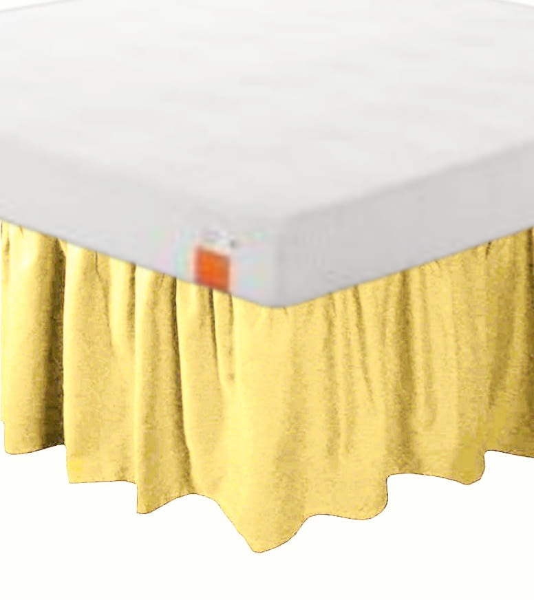 Cubrecanapé fruncido amarillo raya: 105, 135 | Almacenes Linda